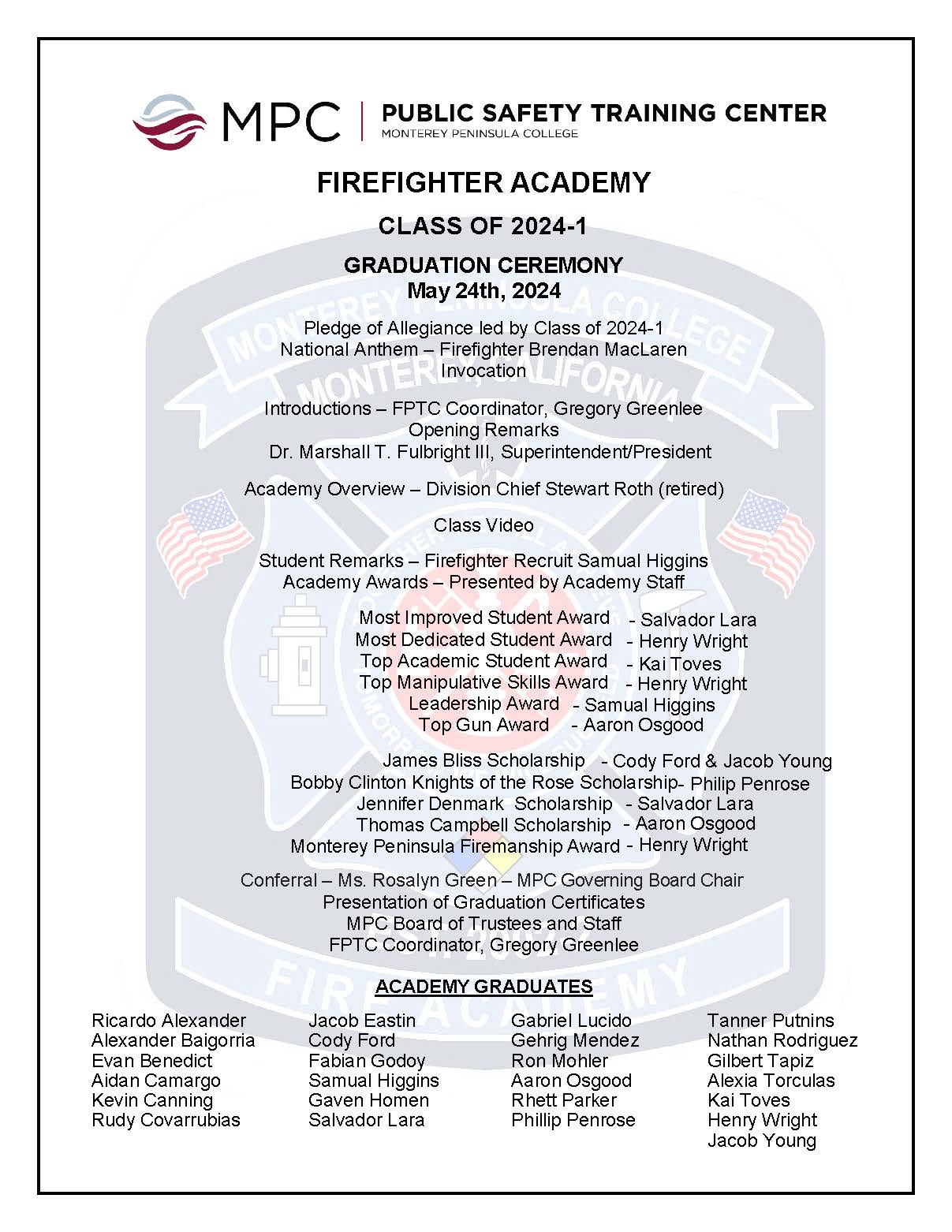 Monterey County Fire Training Officers Association » Basic